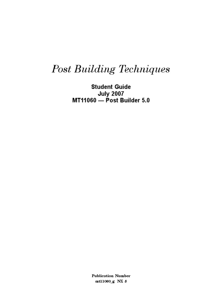 Mt11060 - Nx-6-2007 - Post Building Techniques PDF | PDF | Input/Output ...
