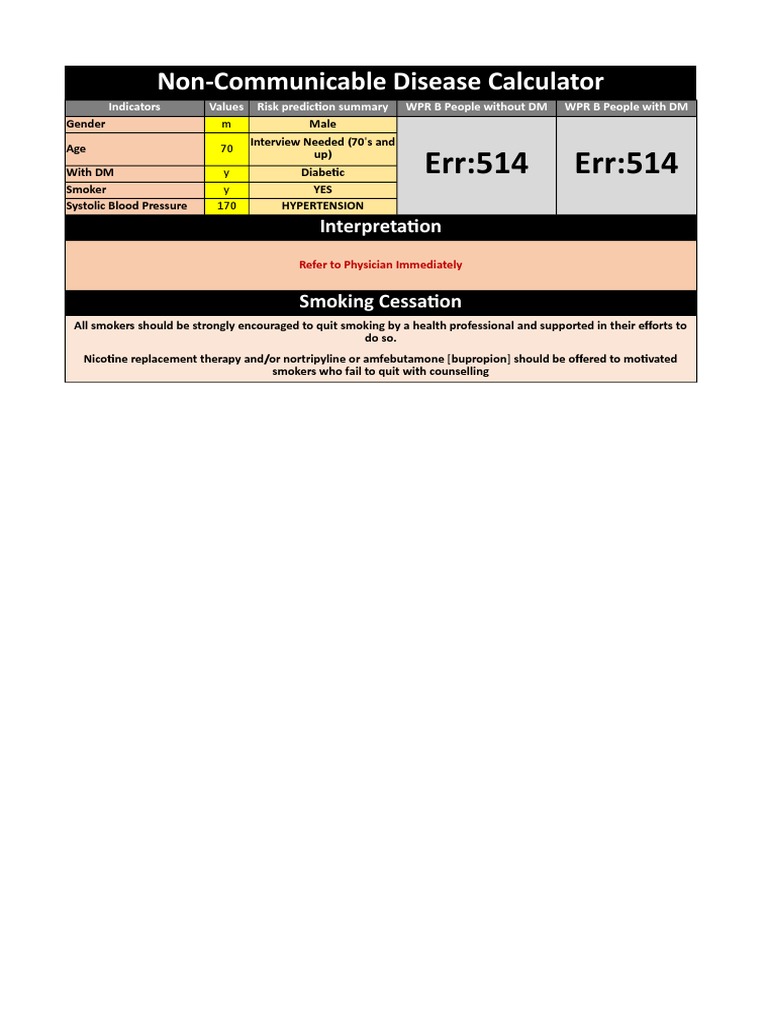 Risk Prediction Calculator | PDF
