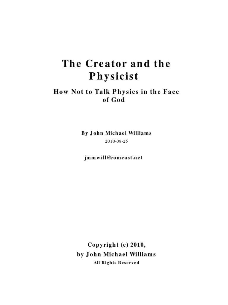 The Creator and The Physicist: How Not To Talk Physics in The Face of ...