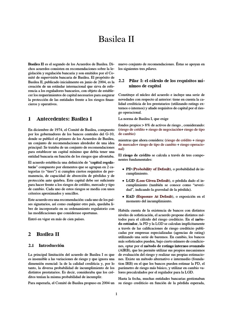 Basilea II | PDF | Basilea Ii | Regulación