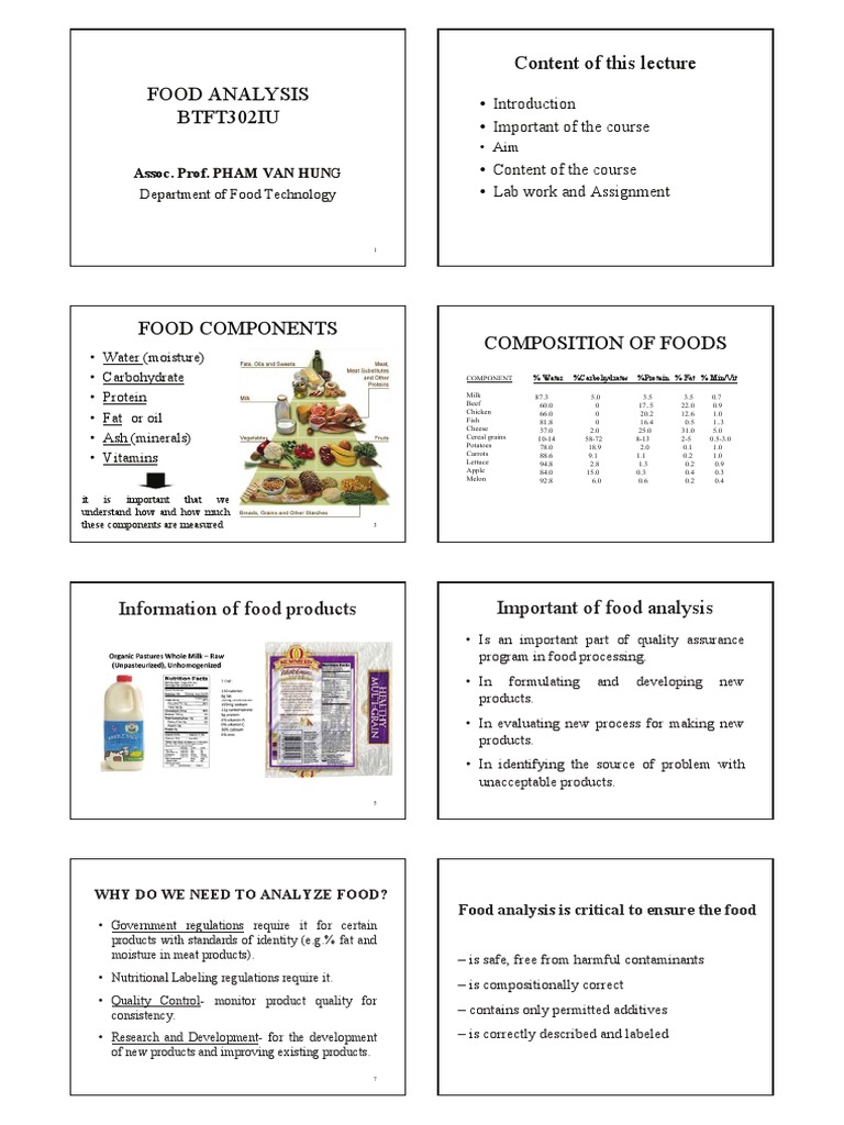 Food Analysis - Complete Lecture | PDF | Polyphenol | Spectroscopy