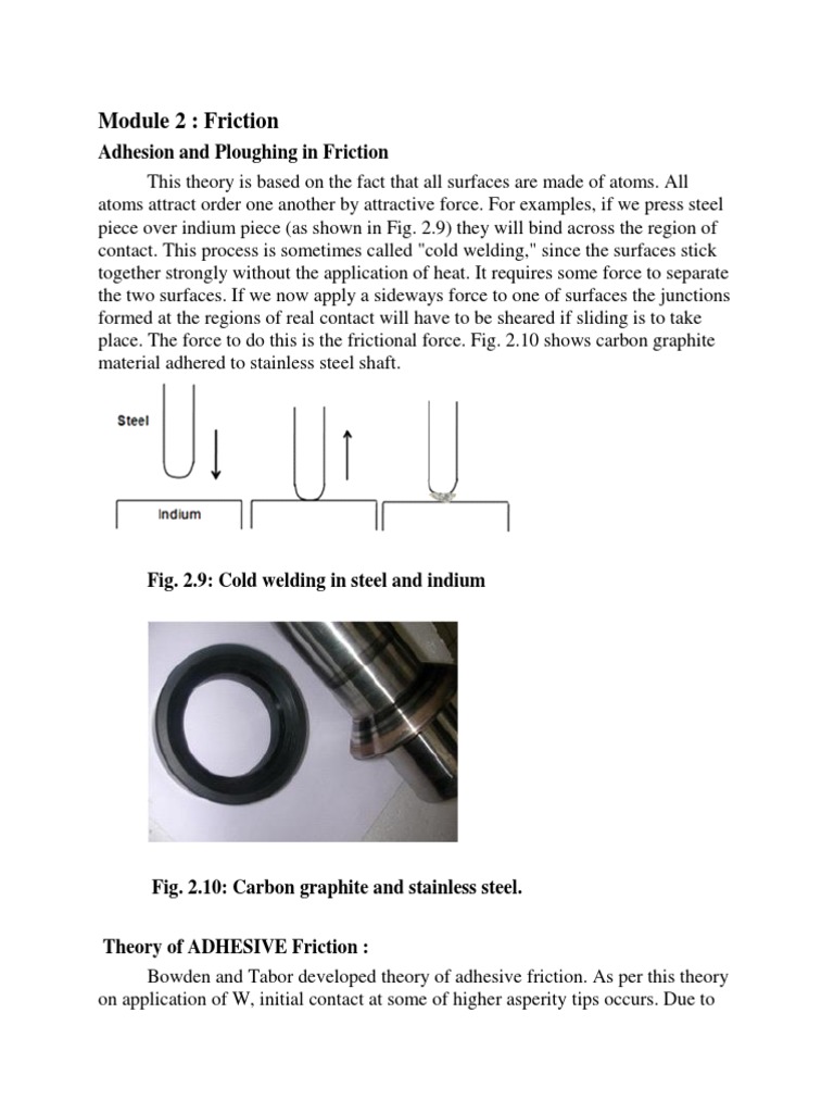 Friction Theory | PDF | Adhesion | Friction