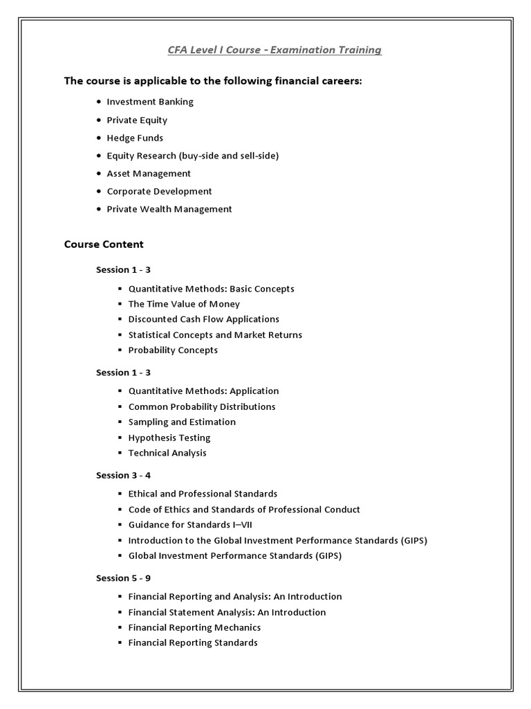 CFA Level 1 Course | PDF | Economics | Macroeconomics