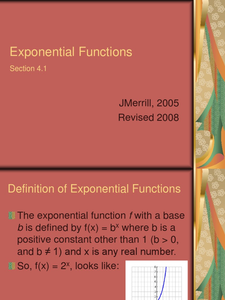 4.1 Exponential Functions | PDF | Compound Interest | Function ...