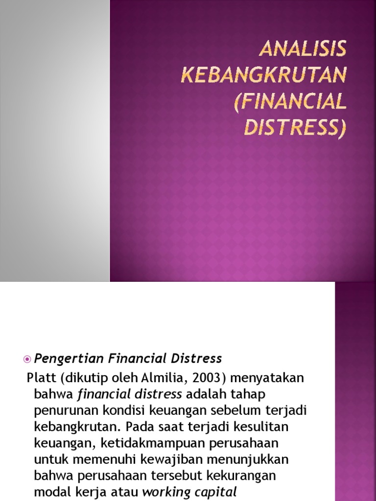 Rumus Prediksi Financial Distress | PDF