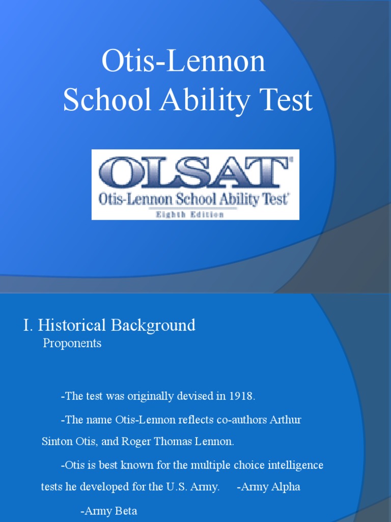 Otis-Lennon School Ability Test | PDF | Tests | Behavior Modification