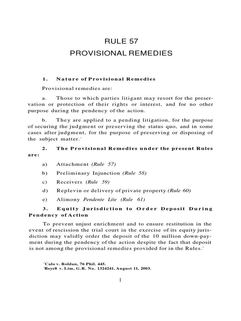 Provisional Remedies Herrera | PDF | Service Of Process | Writ