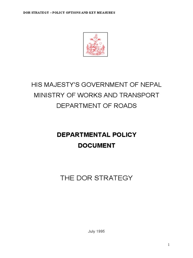 DOR Strategy | PDF | Strategic Management | Road