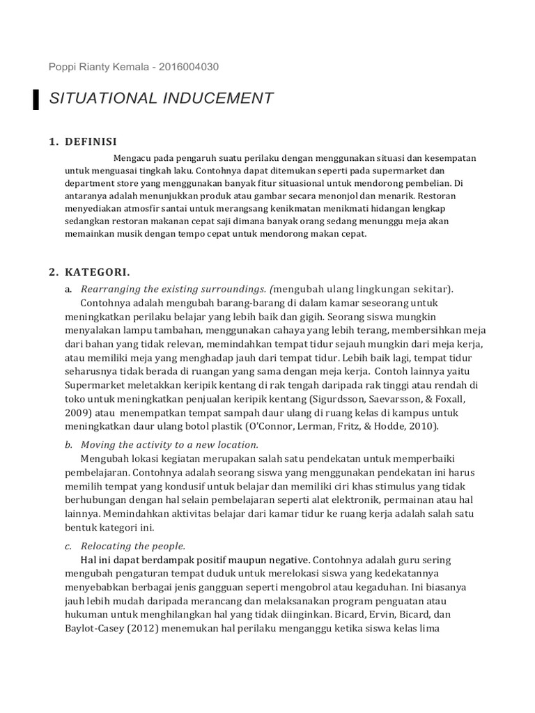 Situational Inducement