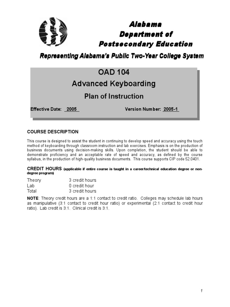OAD 104 Advanced Keyboarding | PDF | Competence (Human Resources ...