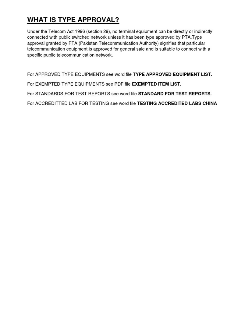 What Is Type Approval | PDF