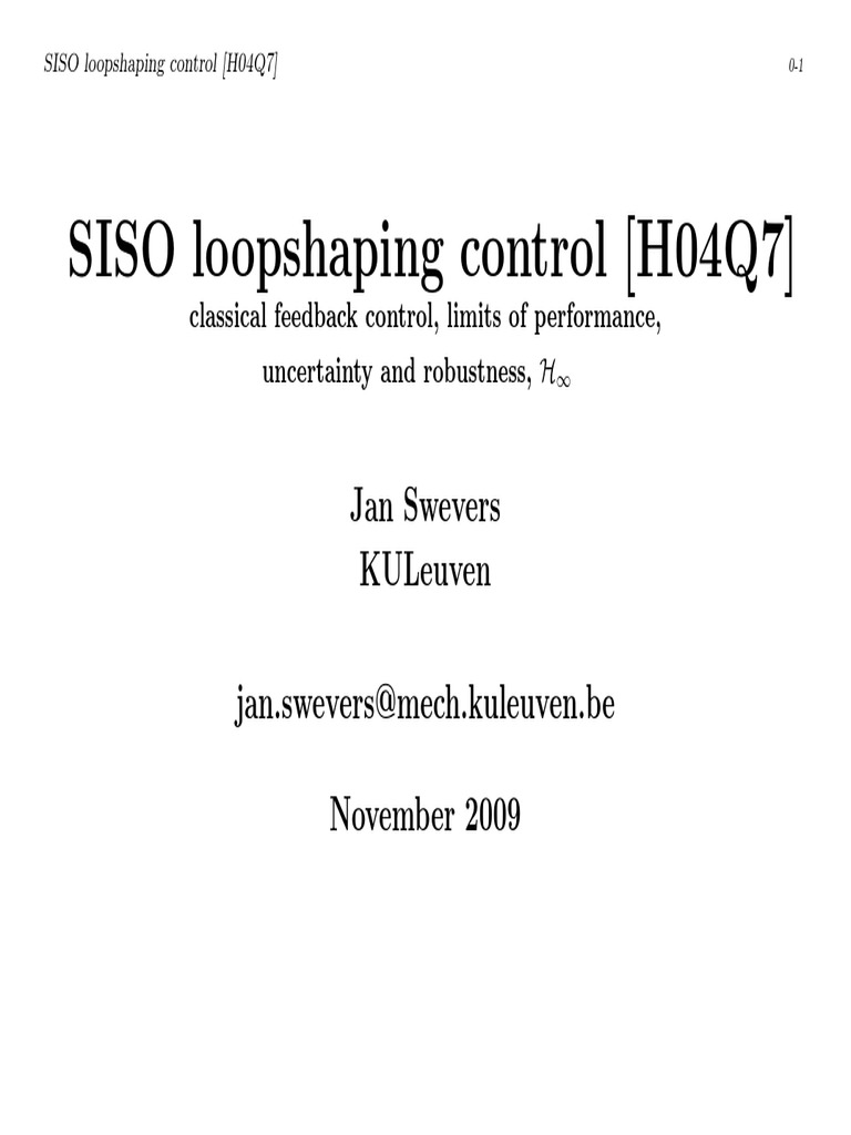 Loop Shaping | PDF | Control Theory | Bandwidth (Signal Processing)