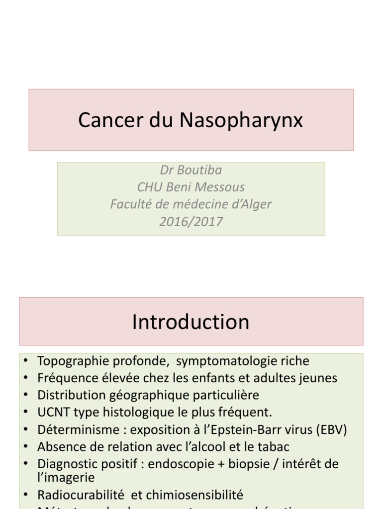 Cancer Du Cavum 2017 | PDF | Cancer | Spécialités médicales
