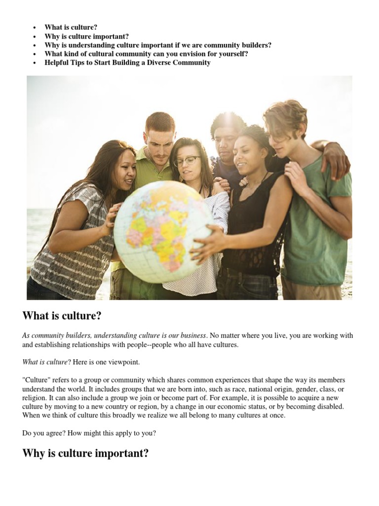 1. Understanding Culture and Diversity in Building Communities ...