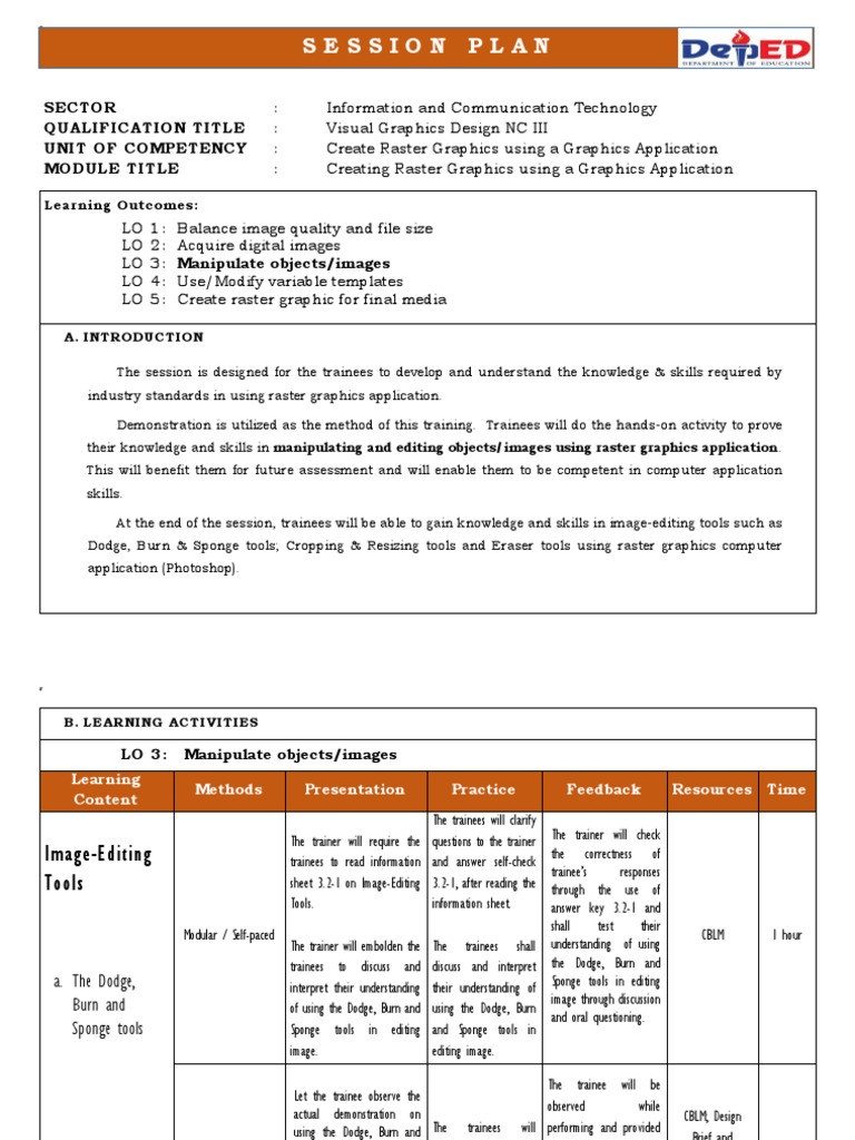 Session Plan VGD | PDF | Graphics | Adobe Photoshop