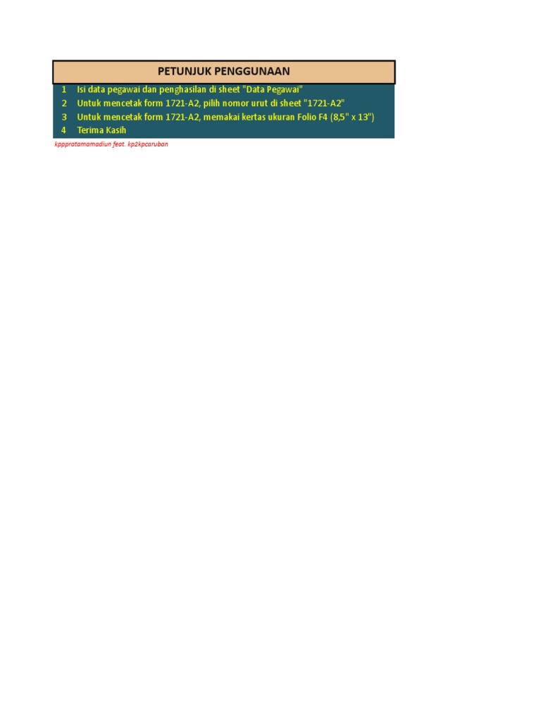 Panduan Pengisian Form 1721-A2 | PDF