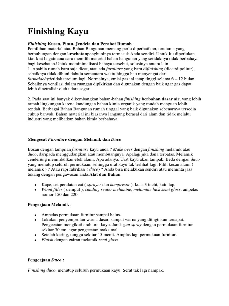 Finishing Kayu | PDF