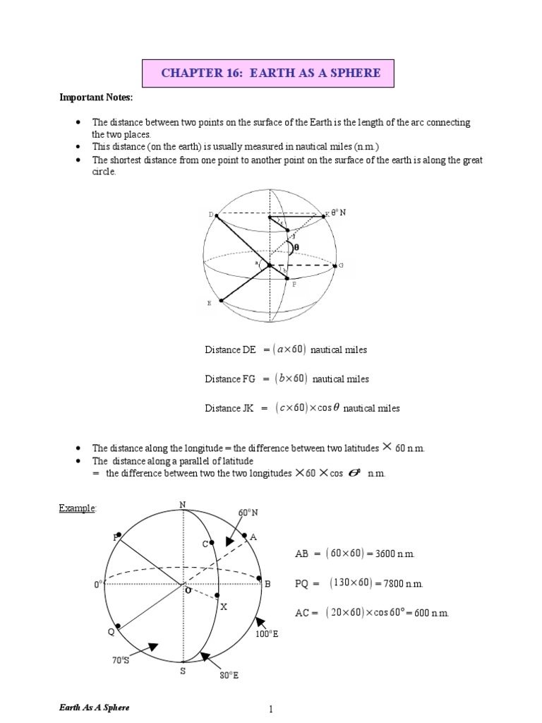 Great Circle Distance Calculations | PDF | Latitude | Longitude