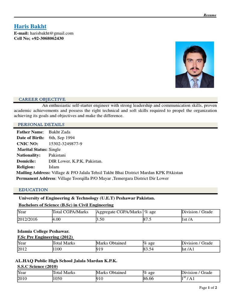 Haris CV | PDF | Science And Technology | Computing And Information Technology