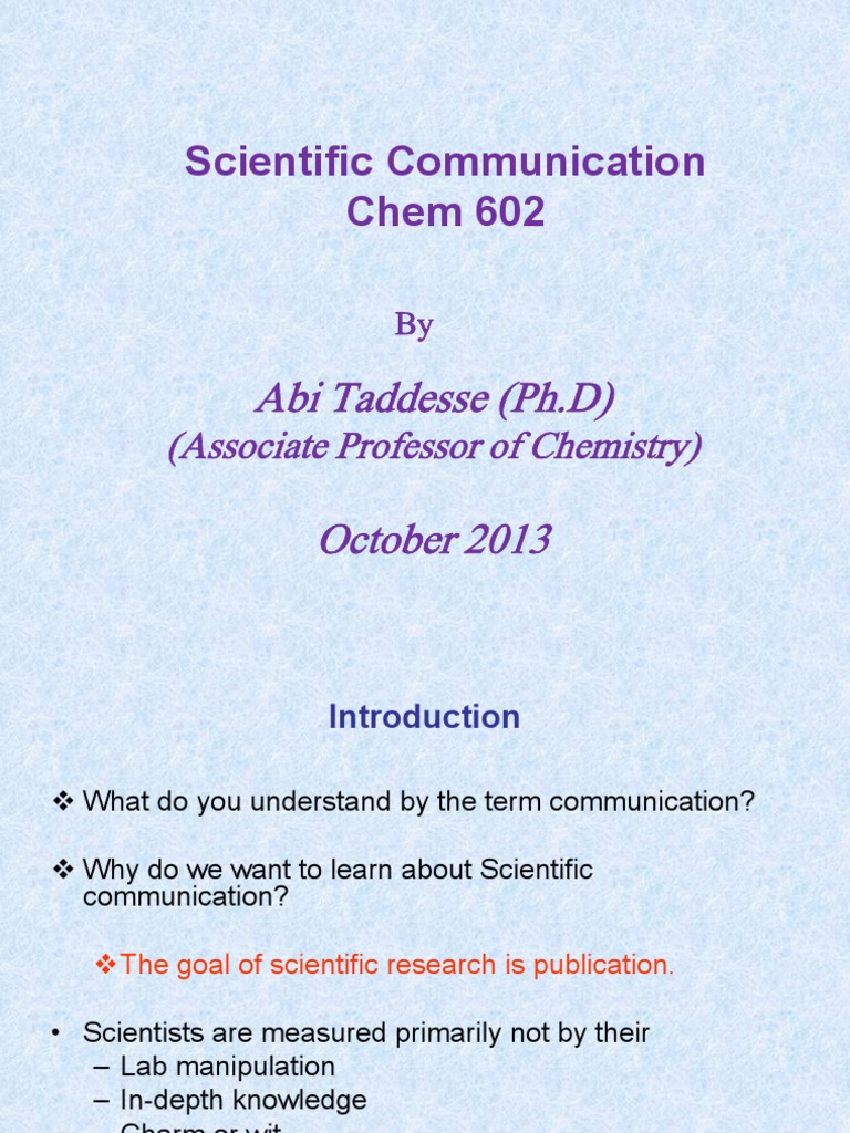 Scientific Communication | PDF | Abstract (Summary) | Science