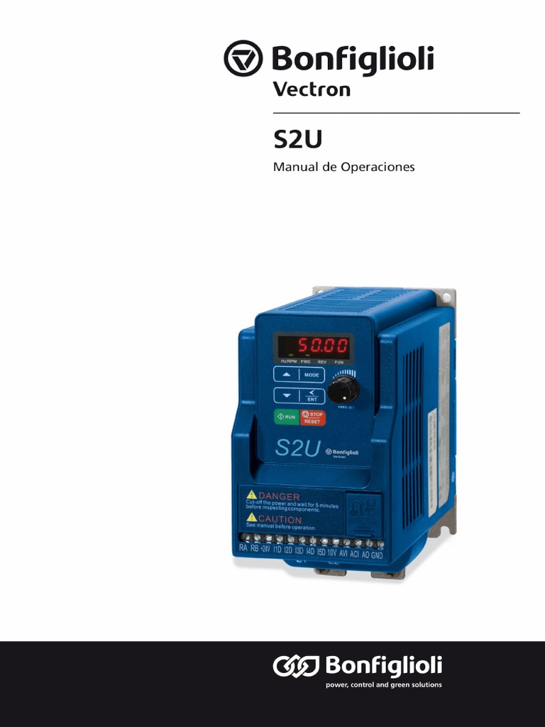 Manual Inversor Bonfiglioli S2u Es Vec 1063 | PDF | Energia electrica | Diodo emisor de luz