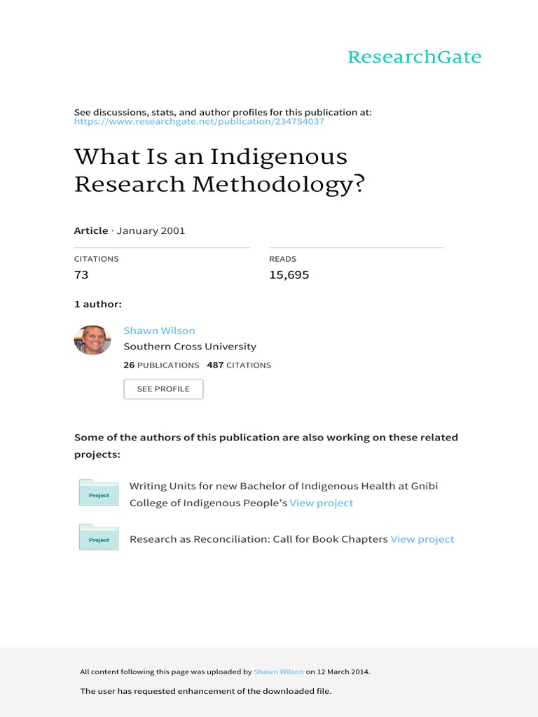WilsonS - What Is An Indigenous Research Methodology | PDF