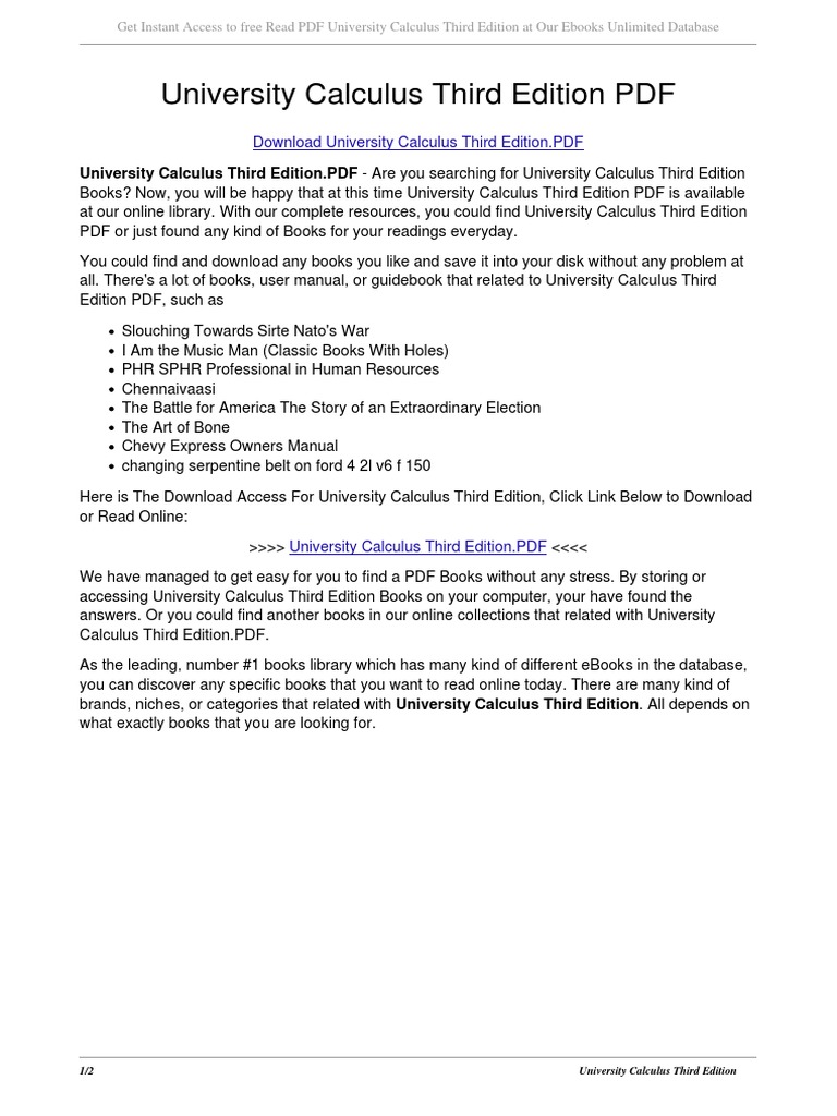 University Calculus Third Edition | PDF | Test (Assessment) | Science