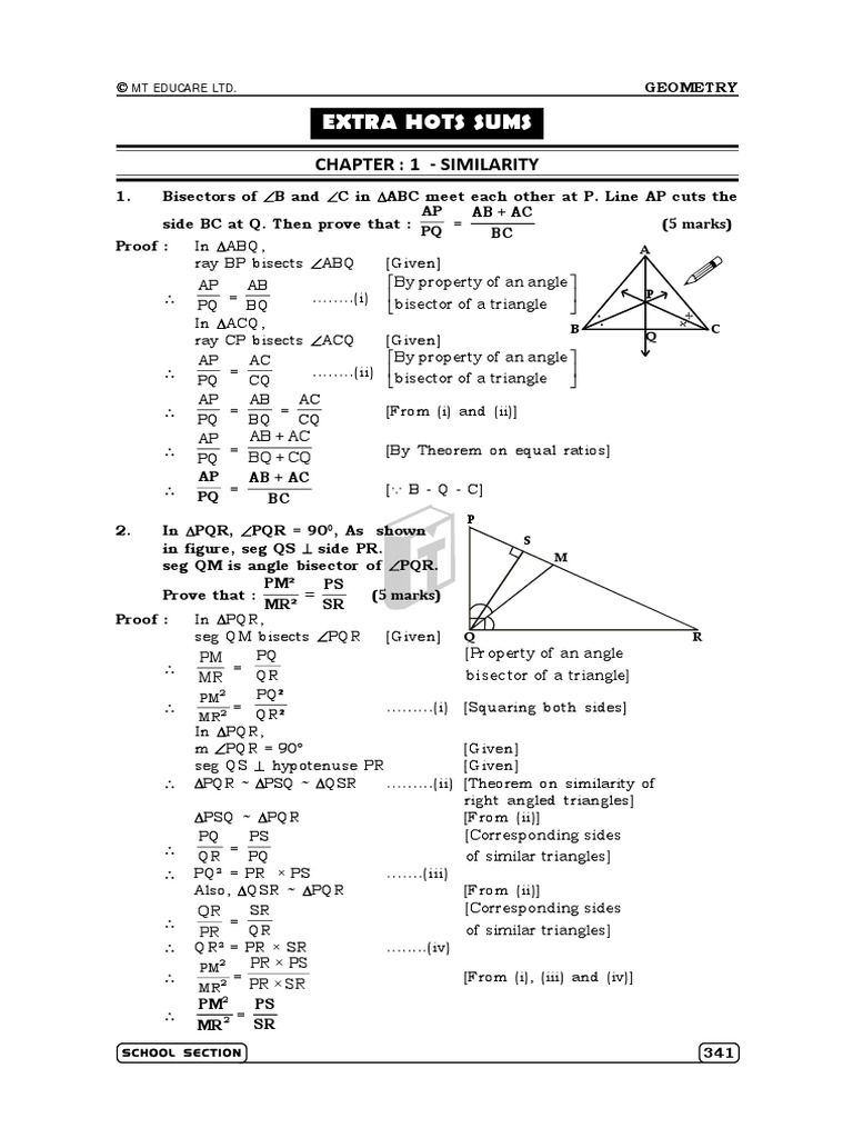 Class 10 Geometry HOTS Questions | PDF | Circle | Perpendicular