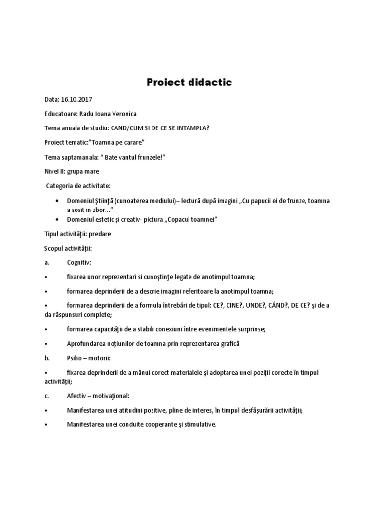 Proiect Toamna | PDF