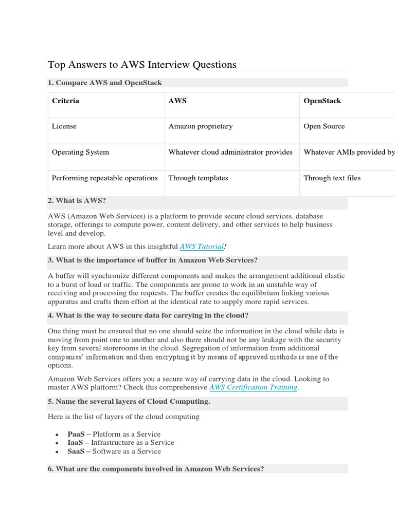 AWS Interview Questions | PDF | Amazon Web Services | Cloud Computing