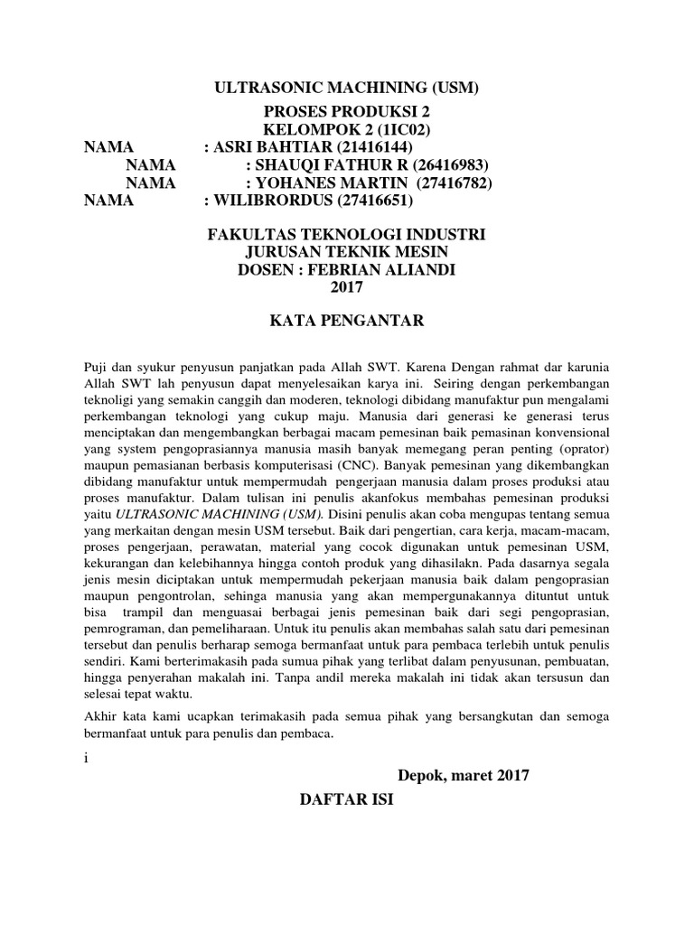 Ultrasonic Machining | PDF