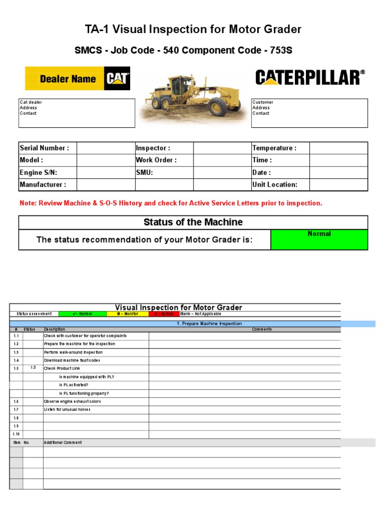 TA1 Report Form | PDF | Leak | Axle