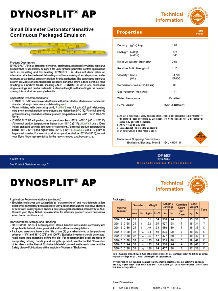Dynosplit AP | PDF | Explosive Material | Nature