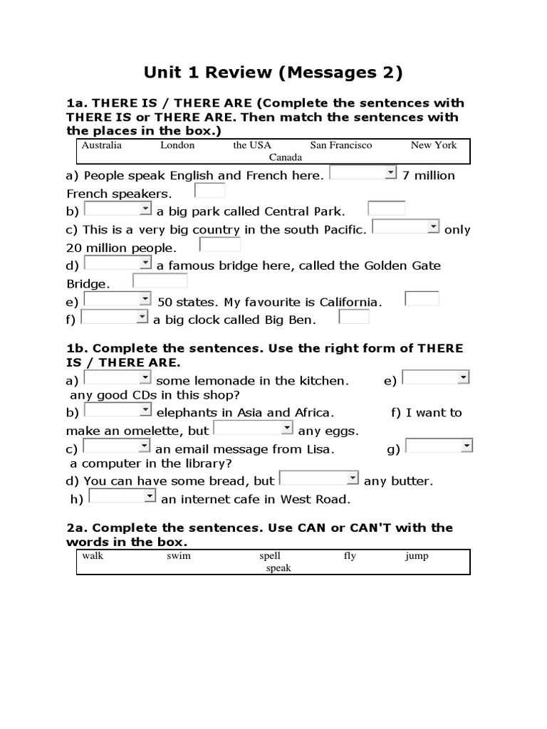 Unit 1 Review Messages 2 | PDF | Leisure