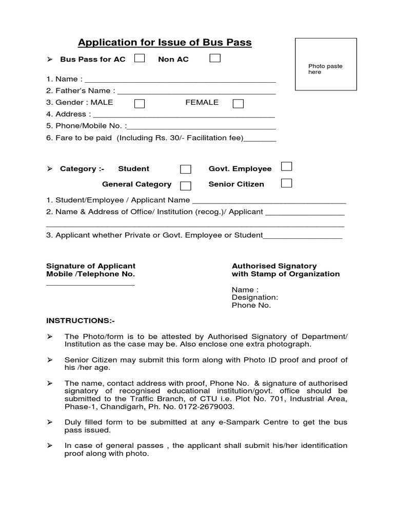 CTU Bus Pass Form.pdf | Business