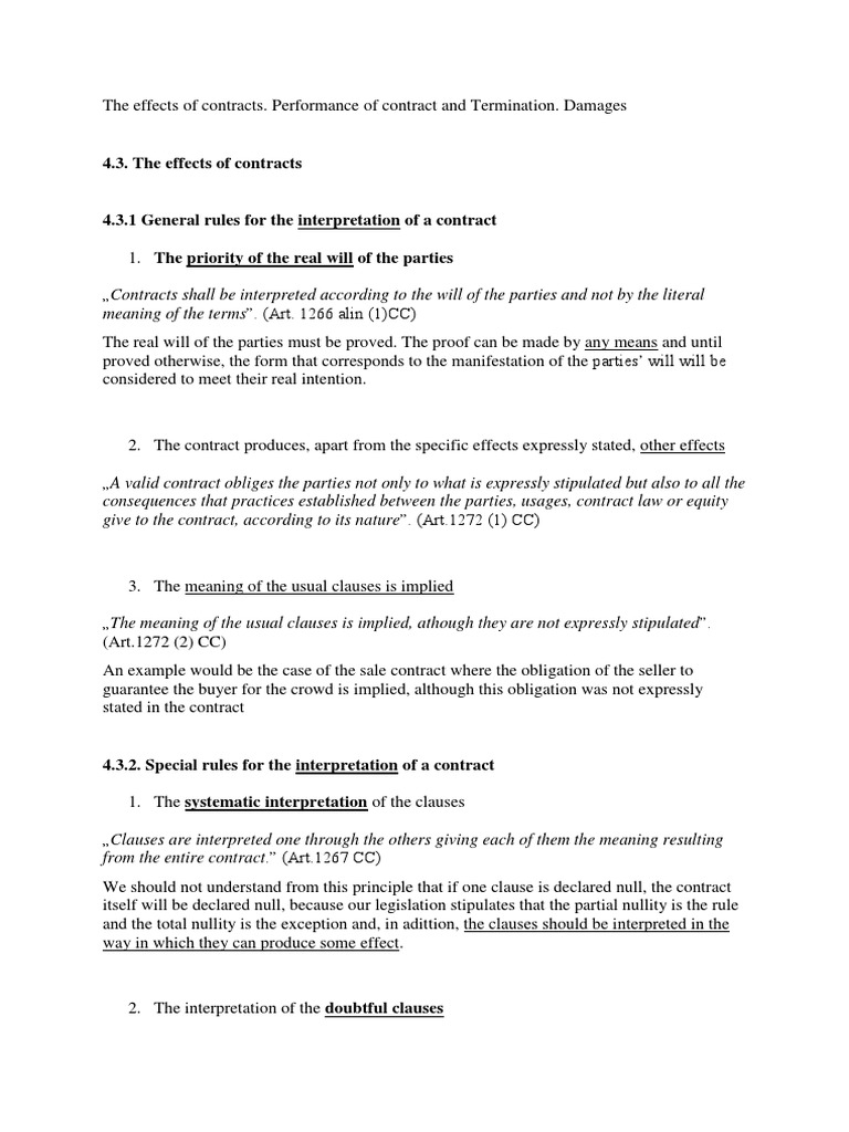 The Effects of Contracts | Damages | Negligence