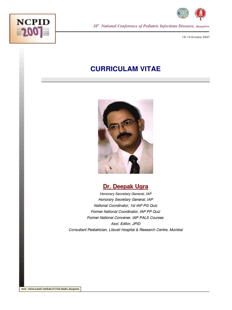 CV - Deepak Ugra | PDF | Health Care | Children's Health