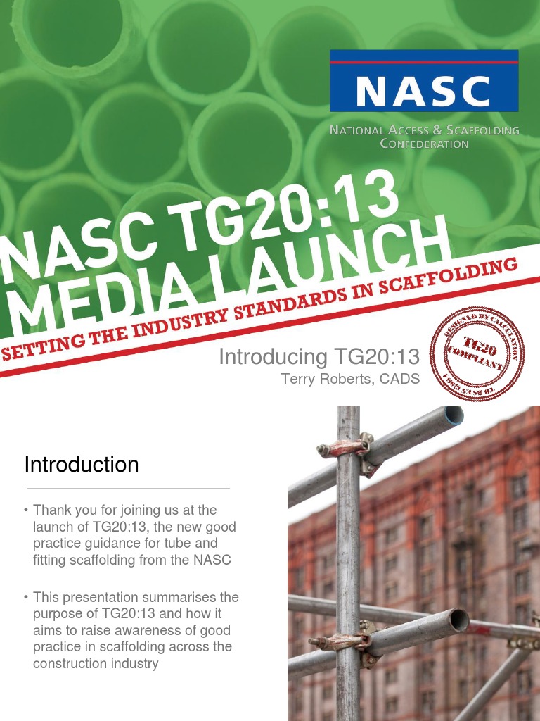 TG 20 Presentation 2014 | PDF | Scaffolding | Engineering