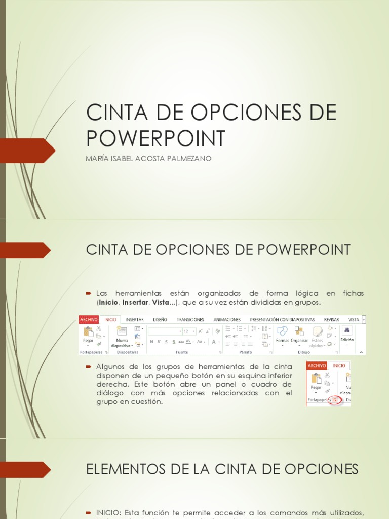 Cinta de Opciones de Powerpoint | PDF | Microsoft PowerPoint | Point and Click