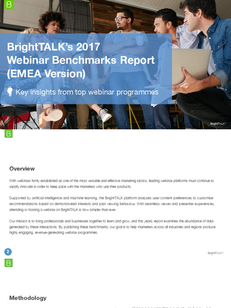 Brighttalk'S 2017 Webinar Benchmarks Report (Emea Version) : Key ...