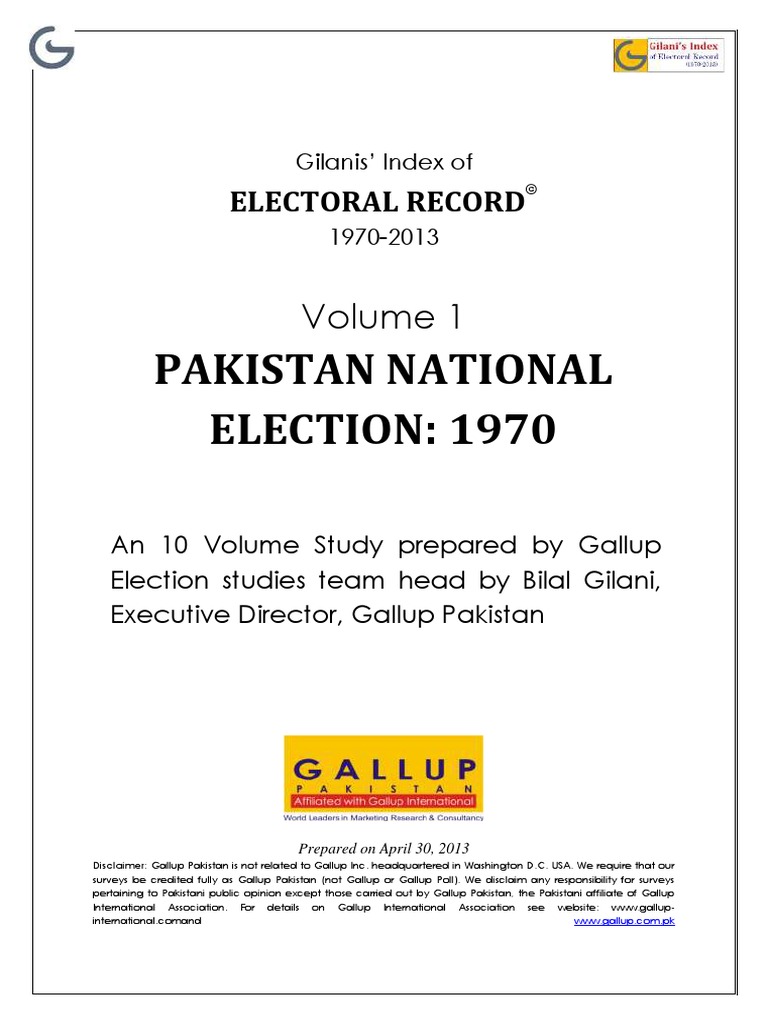 Pakistan National ELECTION: 1970: Electoral Record | PDF | Pakistan ...
