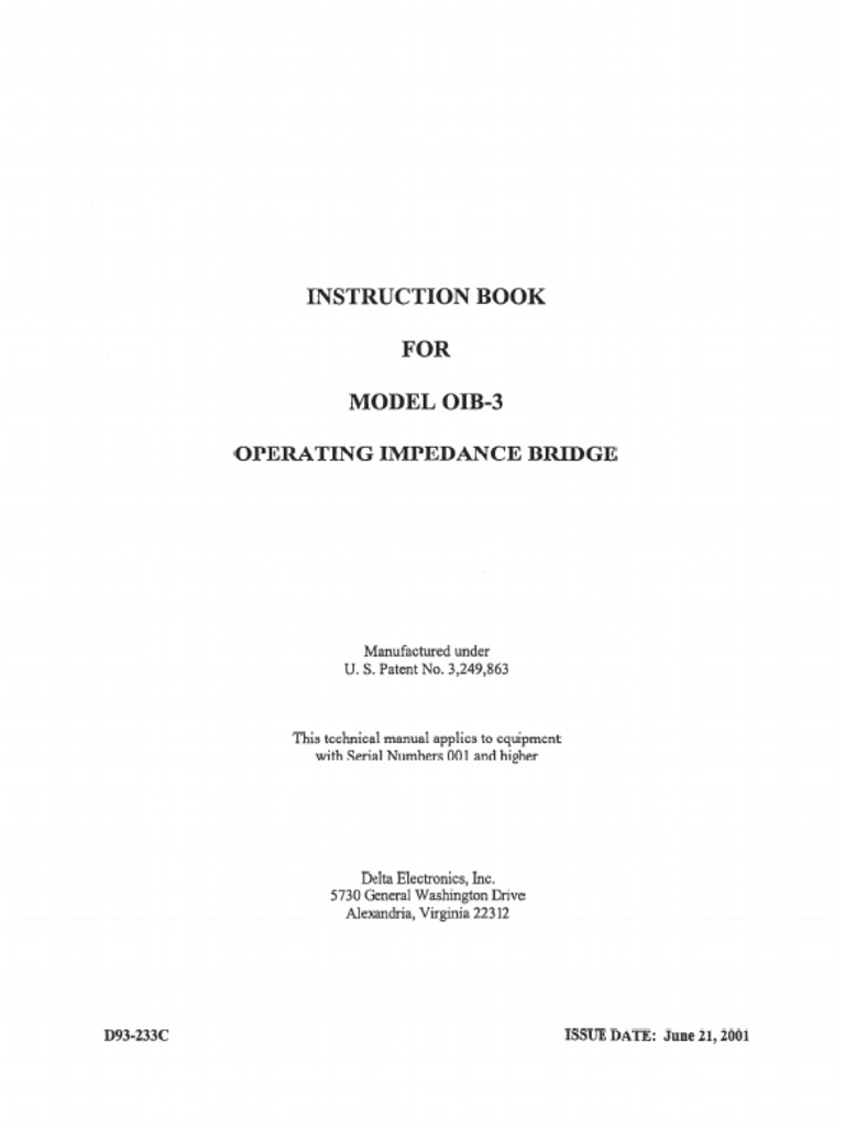 OIB-3 Technical Manual | PDF