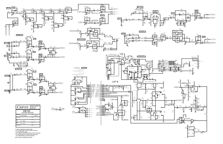 Carvin Schematic - KB100 Rev C | PDF