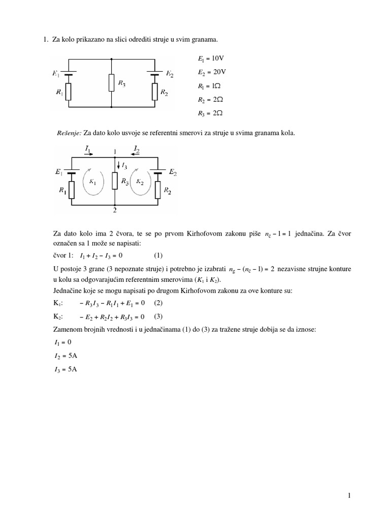Resavanje Razgranatog Kola Jednosmerne Struje | PDF