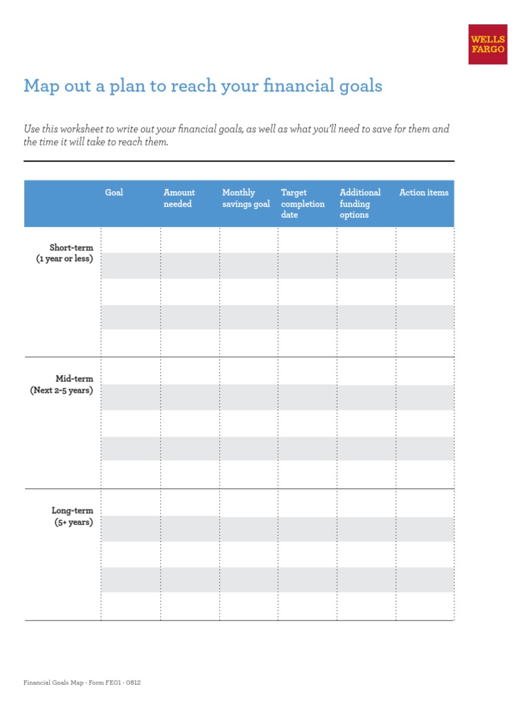 Financial Goals Worksheet | PDF | Finance & Money Management | Business
