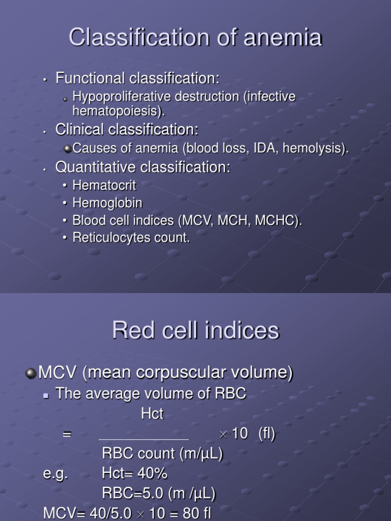 Classification of Anemia | PDF | Anemia | Hematology