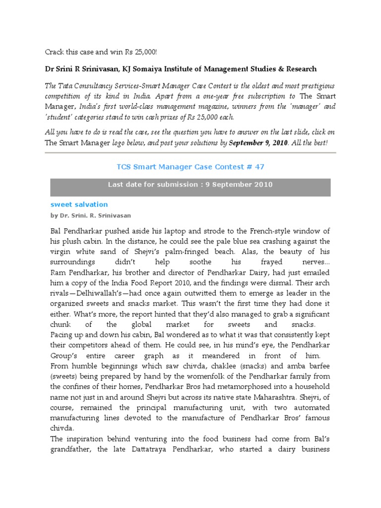 TCS Smart Manager Case | PDF | Advertising | Information Governance