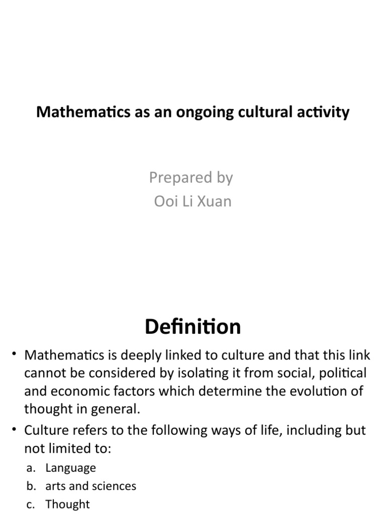 Mathematics As An Ongoing Cultural Activity | Download Free PDF | Ratio ...