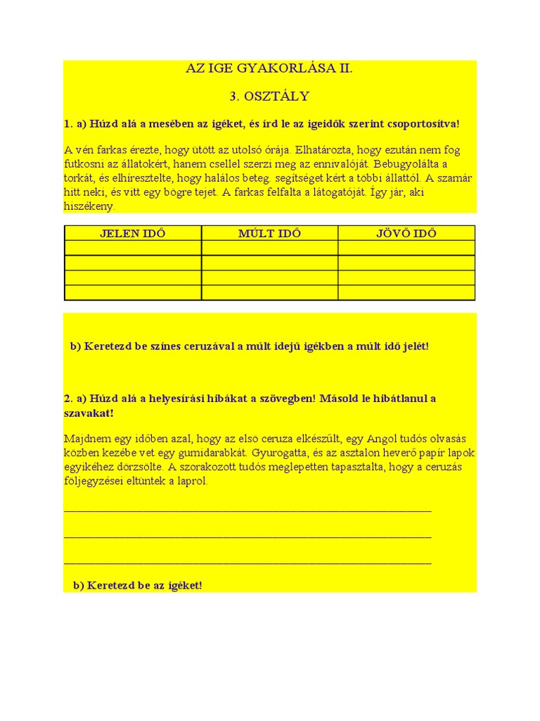 Az Ige Gyakorlása | PDF