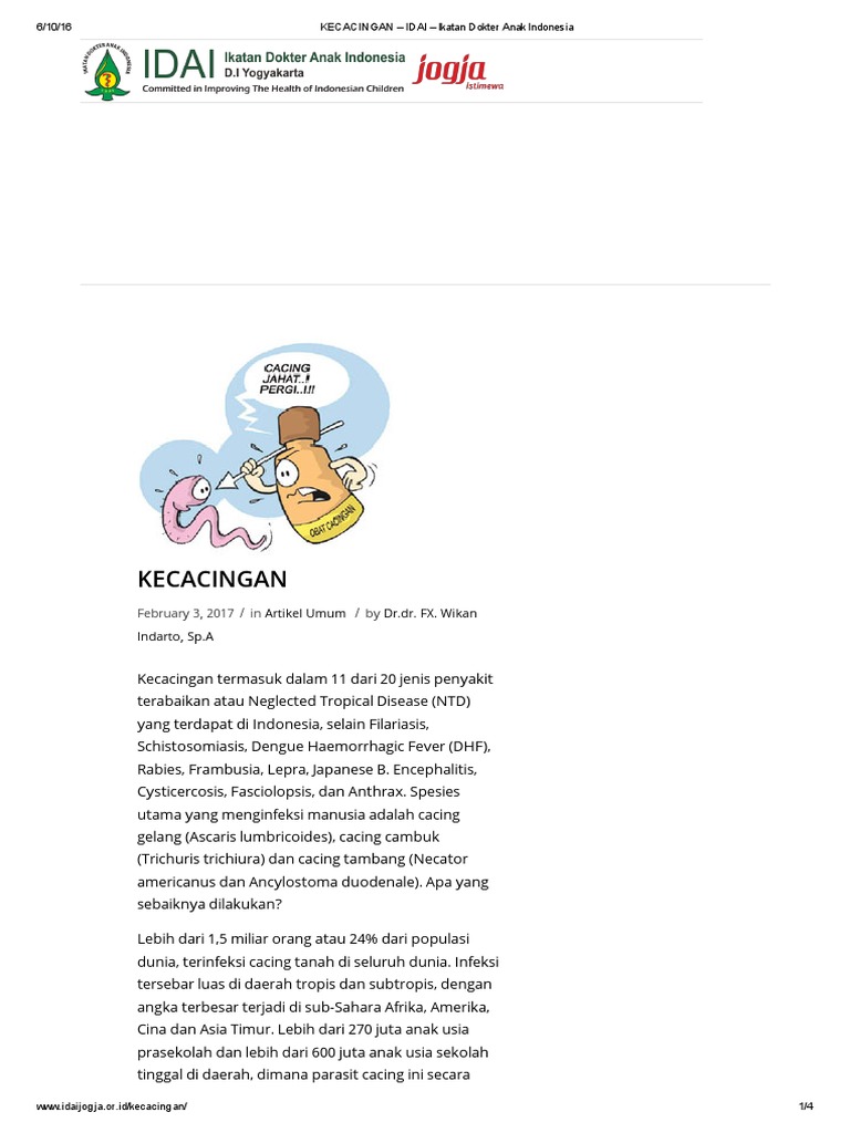 Pentingnya Penanganan Kecacingan Anak | PDF
